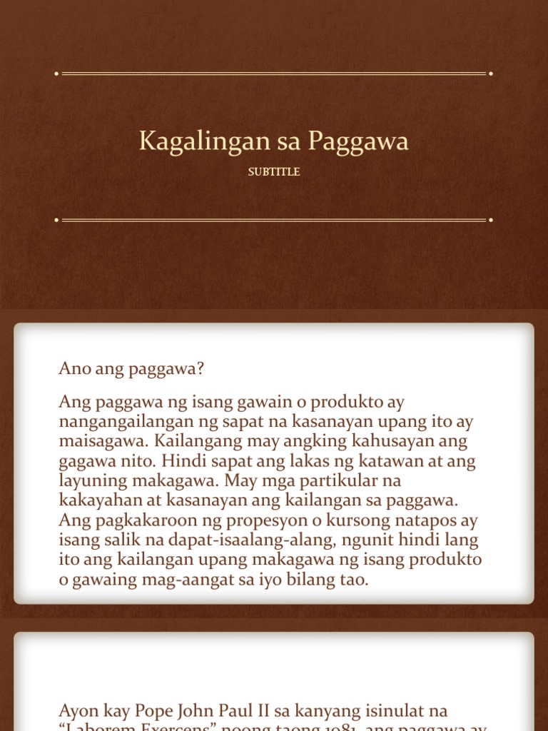 Kagalingan Sa Paggawa | PDF