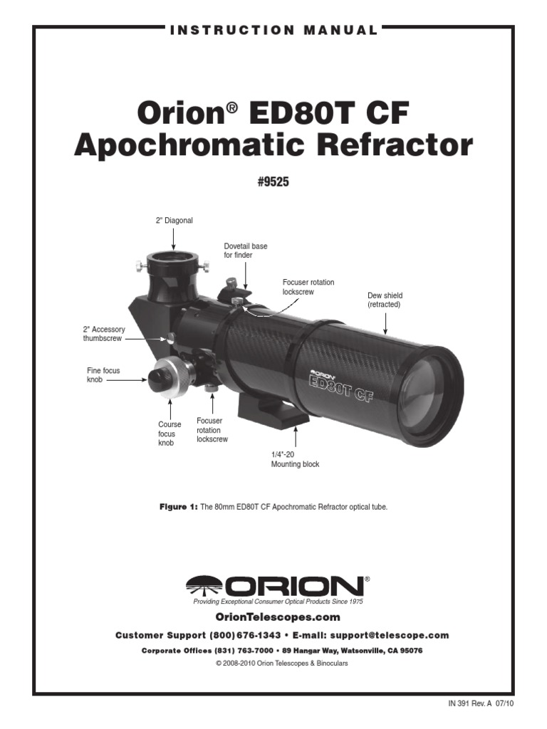 Orion Ed80t CF | PDF | Camera | Telescopic Sight