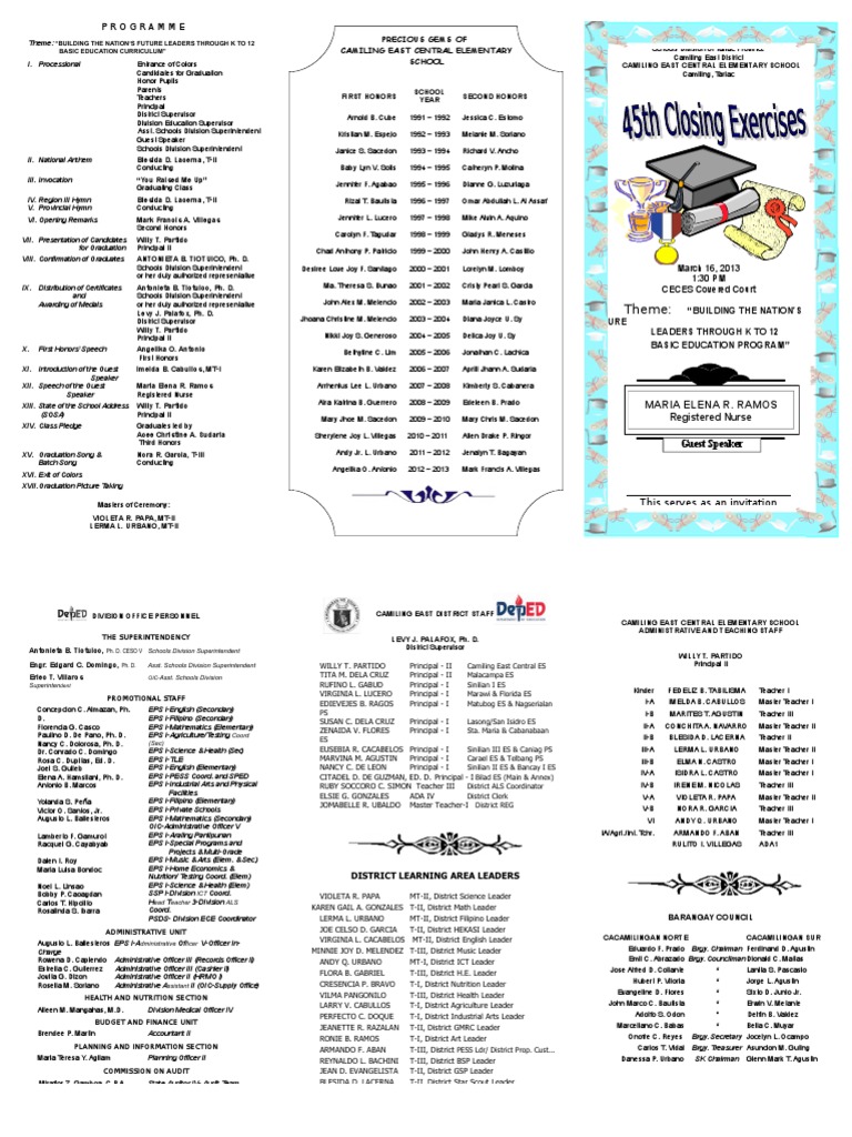 2013 Closing Exercises Cover Grayscale | PDF | Further Education ...