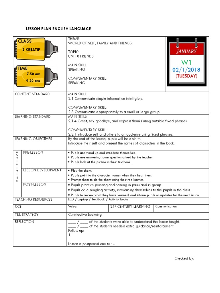 Lesson Plan Cefr Year 2 | PDF | Lesson Plan | Semiotics