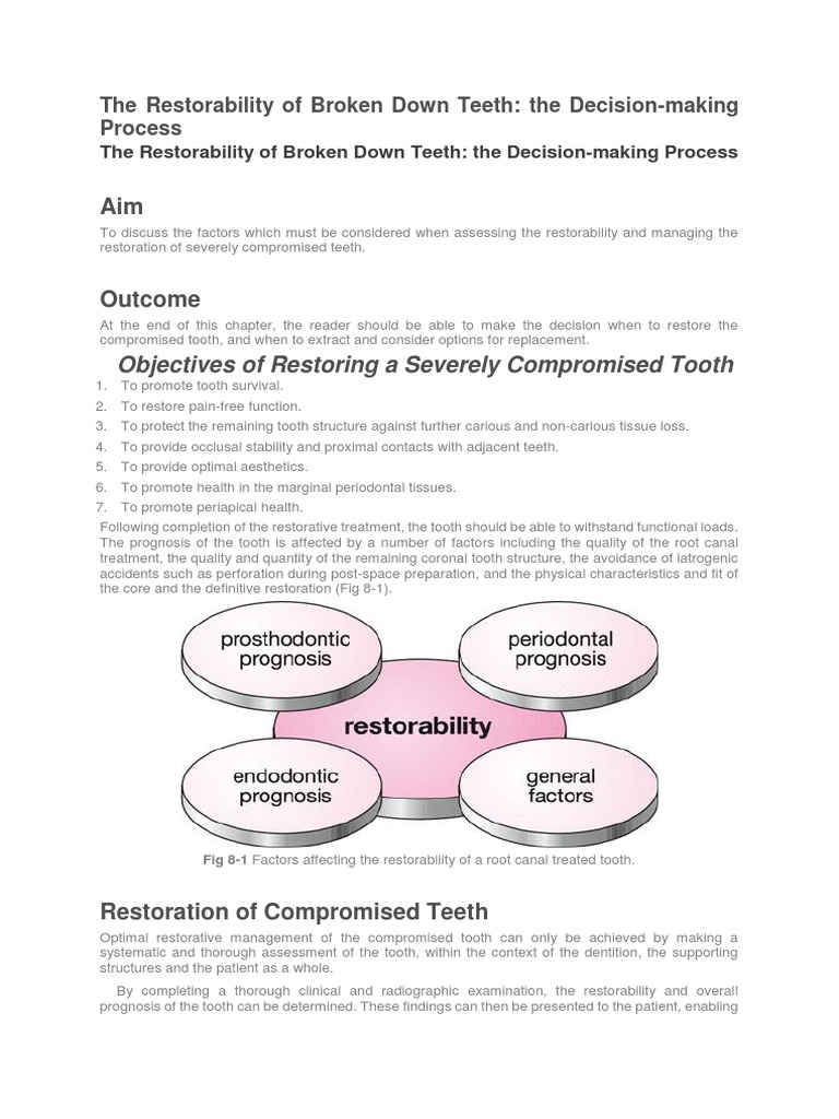 Teeth Restorability | PDF | Human Tooth | Mouth
