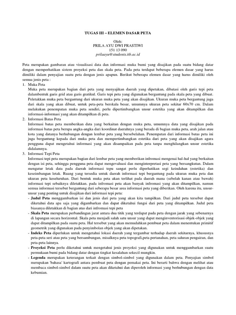 Tugas 3 - Elemen Dasar Peta | PDF