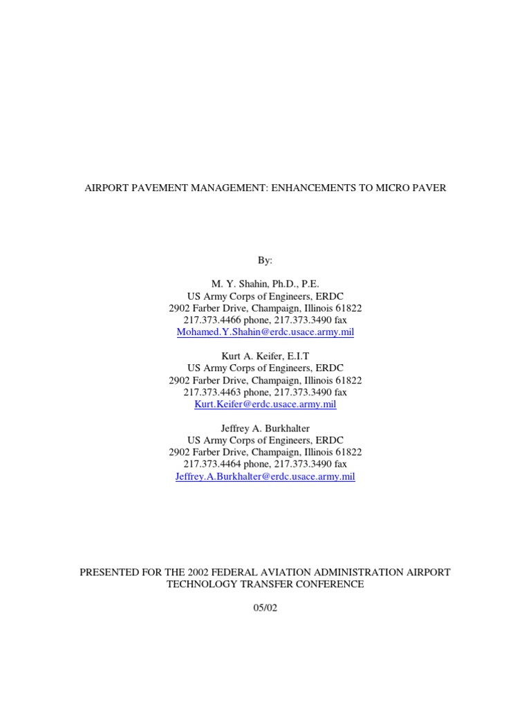 Airport Pavement Management-Enhancements To Micro Paver | PDF ...
