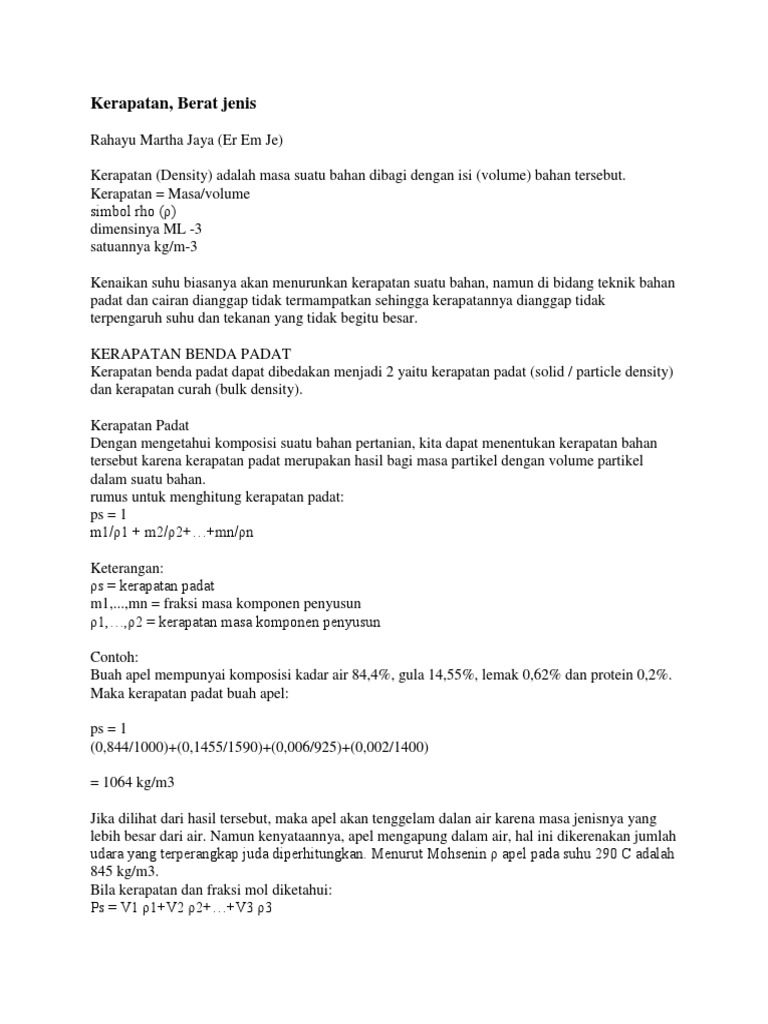 Kerapatan Jenis | PDF