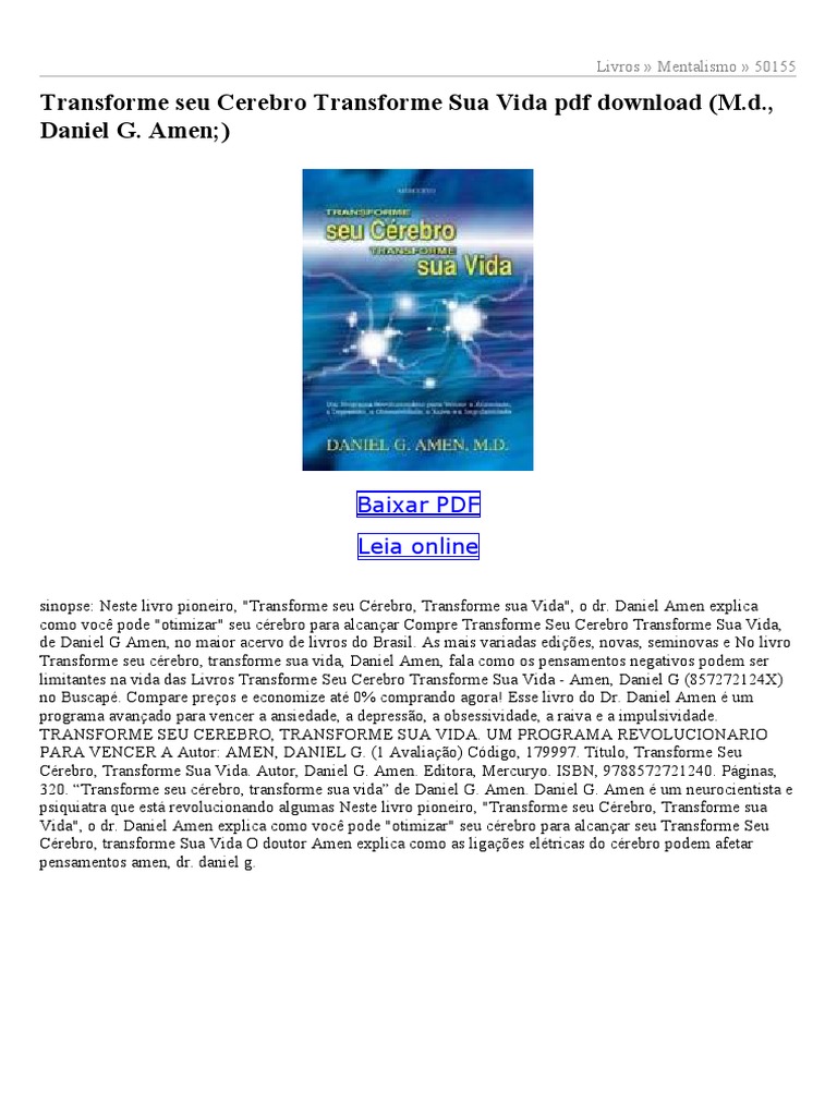 Transforme Seu Cerebro Transforme Sua Vida | PDF Transforme Seu Cerebro Transforme Sua Vida | PDF