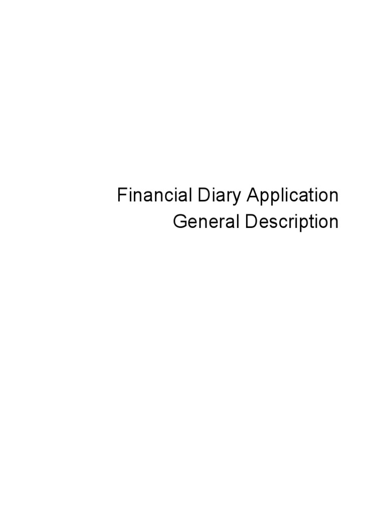 Financial Diary Application - Design Document | PDF | Financial ...
