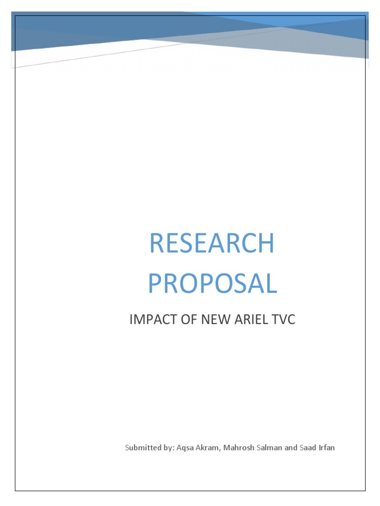 Research Proposal: Impact of New Ariel TVC | PDF | Advertising | Target ...