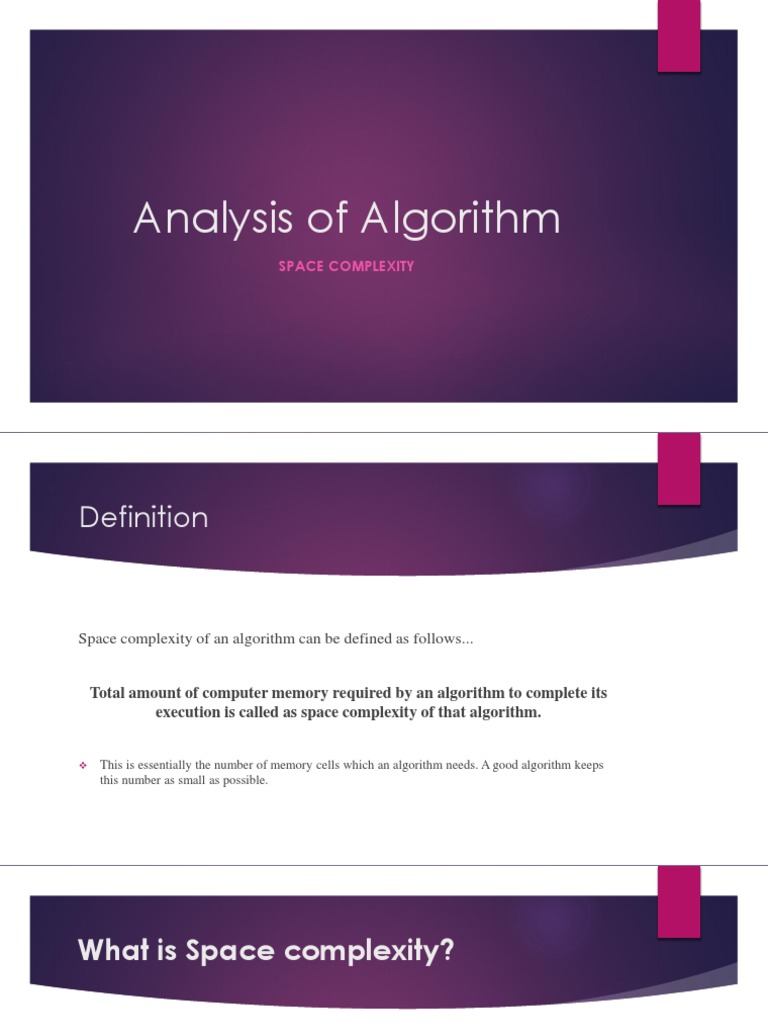 Analysis Of Algorithm Space Complexity Pdf Dynamic Programming