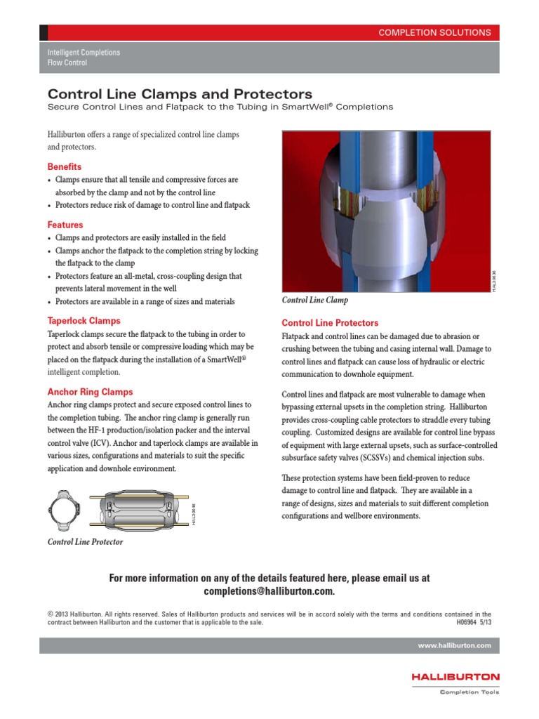 h06964 Control Line Clamps Protectors | PDF | Mechanical Engineering ...