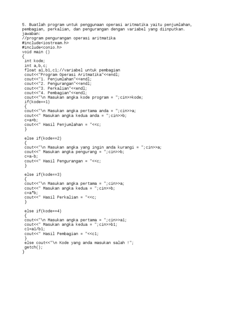 Kumpulan Contoh Program | PDF