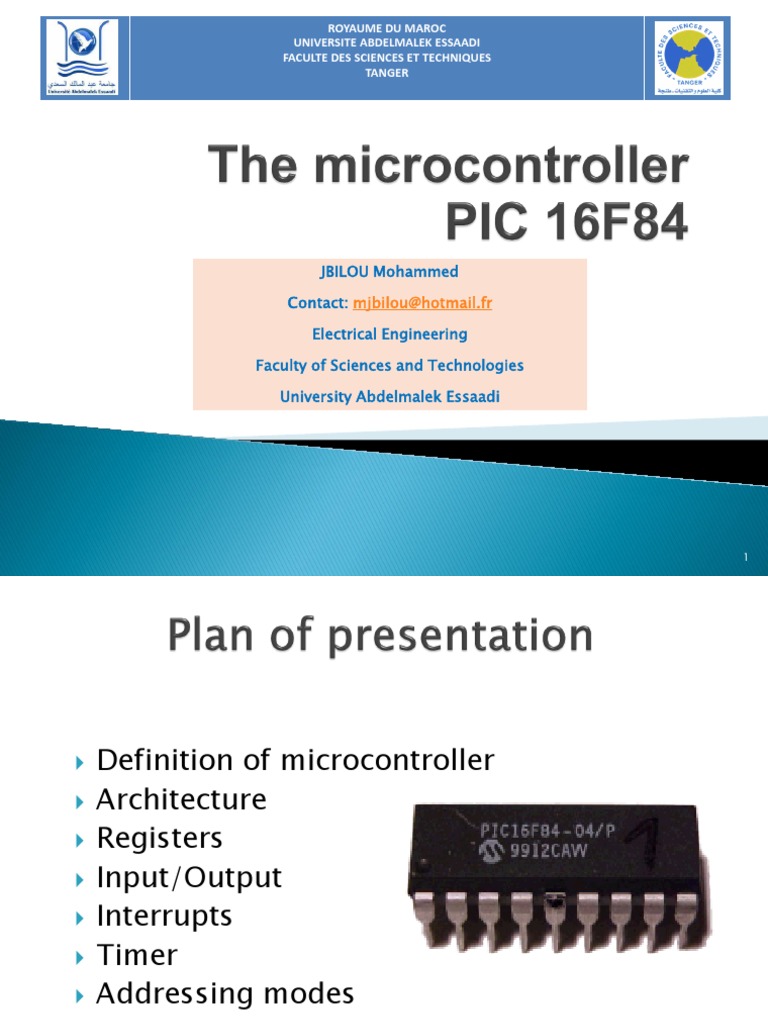 Lecture Microcontroller Jbilou | PDF | Pic Microcontroller ...
