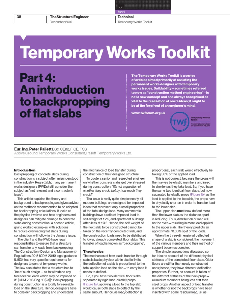 Temp Works Part 4 | PDF | Structural Load | Concrete