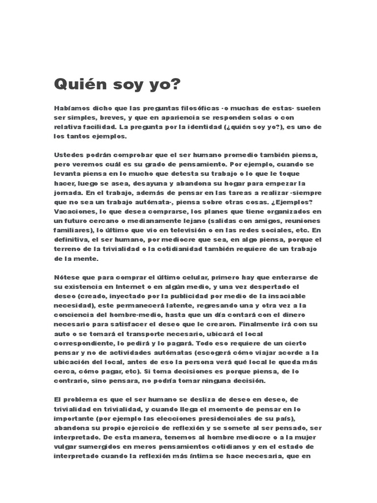 Quién Soy Yo | PDF | Noumenon | Verdad