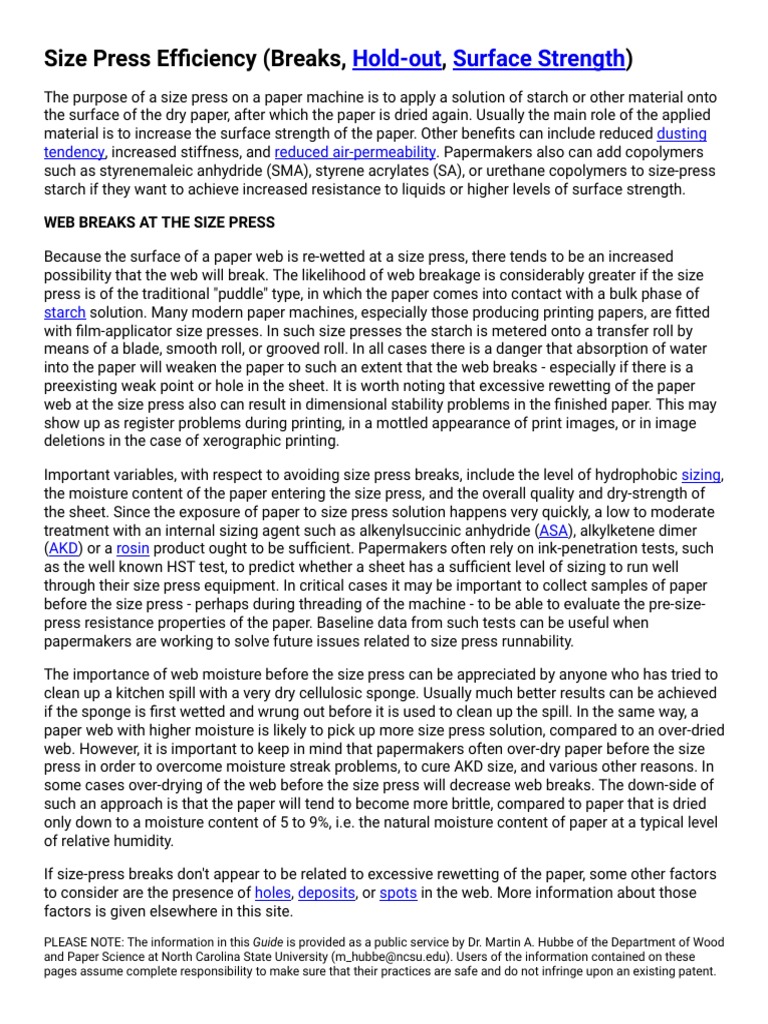 Size Press | PDF | Paper | Industrial Processes