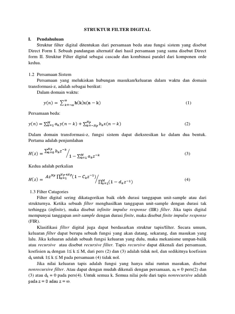 Struktur Filter Digital | PDF