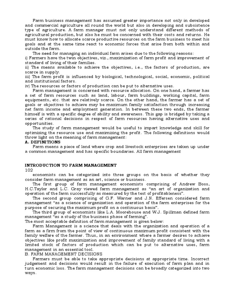 Understanding Farm Management Essentials | PDF | Factors Of Production ...