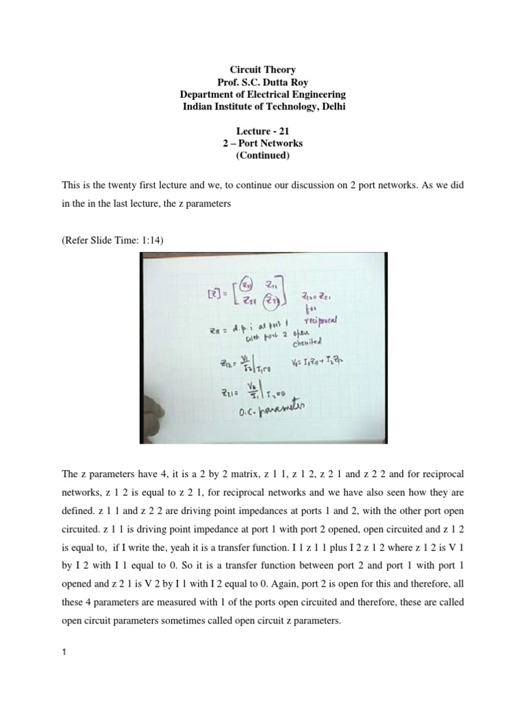 Lec 21 | PDF | Matrix (Mathematics) | Electrical Impedance Lec 21 | PDF | Matrix (Mathematics) | Electrical Impedance