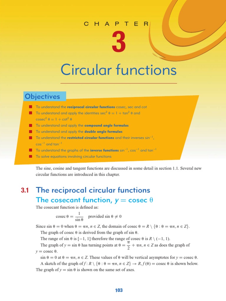 Reciprocal and compound circular function graphs | PDF | Trigonometric ...