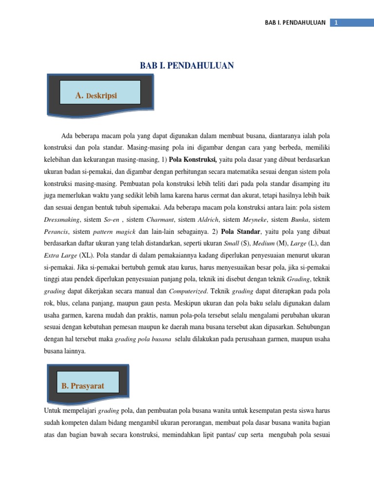 Modul Pembuatan Pola Semester 2 | PDF