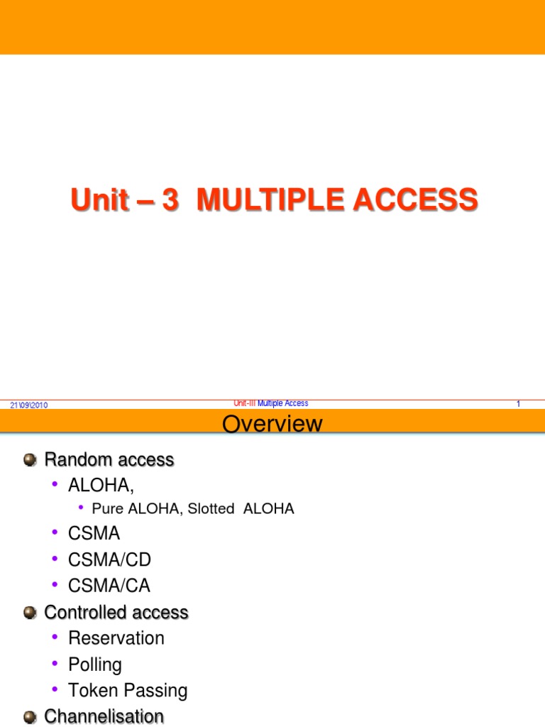 Unit 3 | PDF | Channel Access Method | Networks