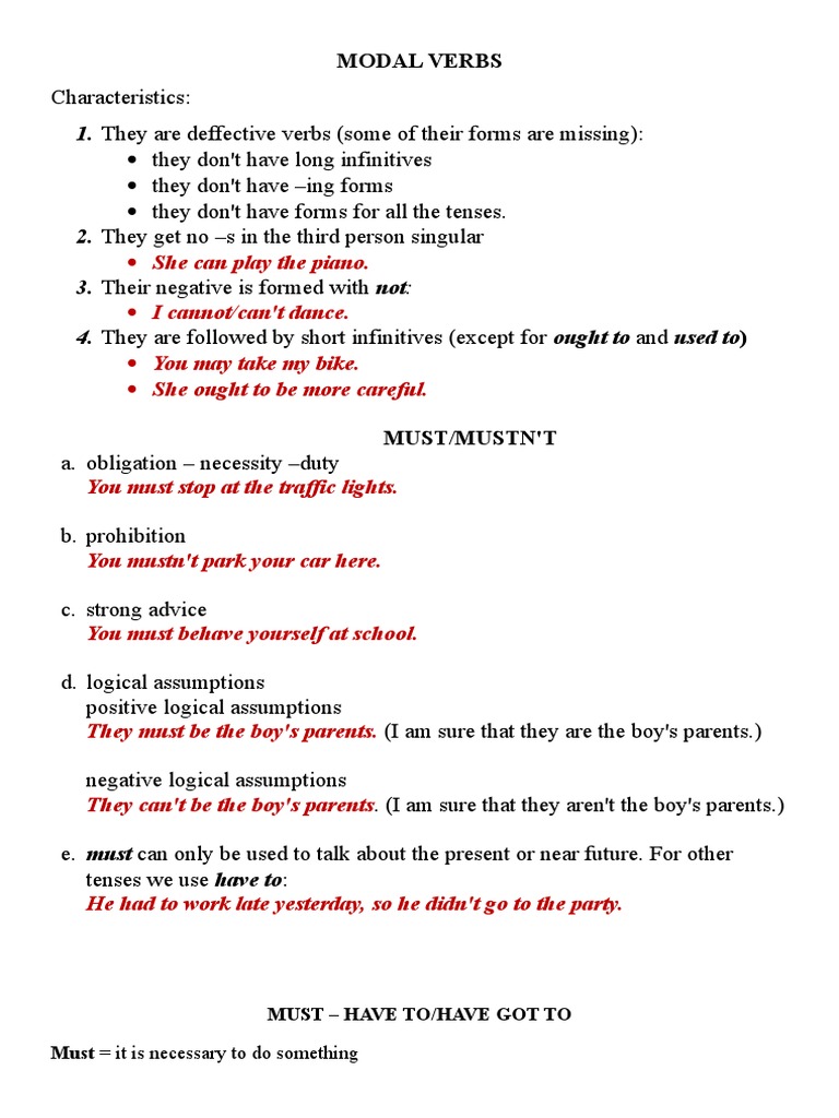 All Modal Verbs | PDF | Grammar | Syntax