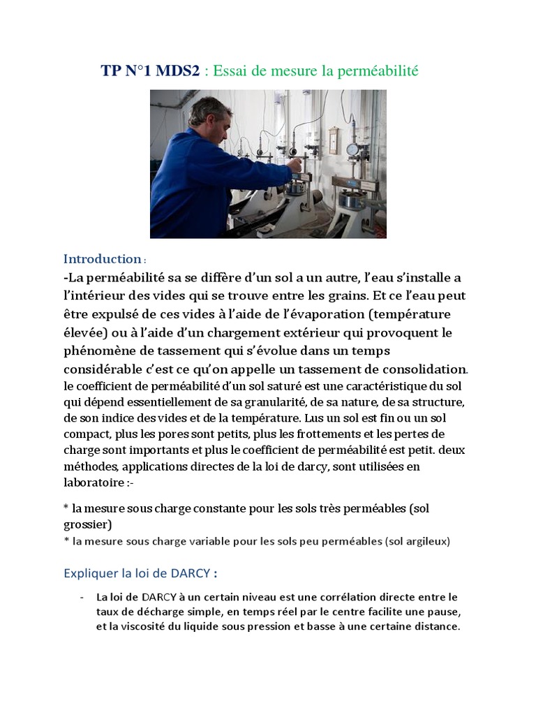 TP MDS2 | PDF | Perméabilité (fluide) | Porosité