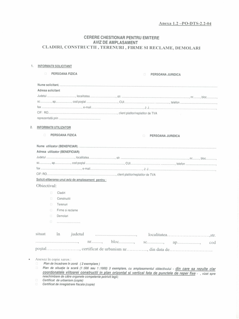 Cerere Aviz Amplasament Electrica | PDF