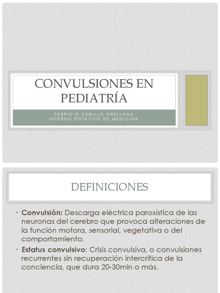 Convulsiones en Pediatría: Guía Completa | PDF | Epilepsia | Neurología