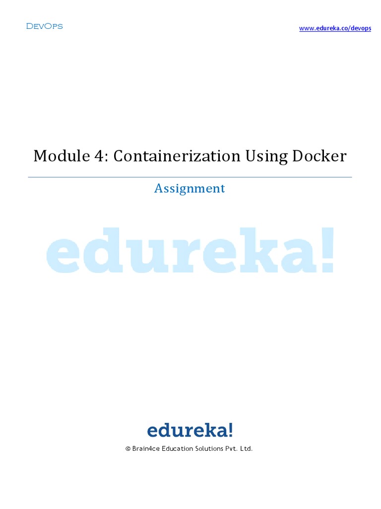 Edureka Module 4 Assignment | PDF | Ubuntu (Operating System) | Containerization