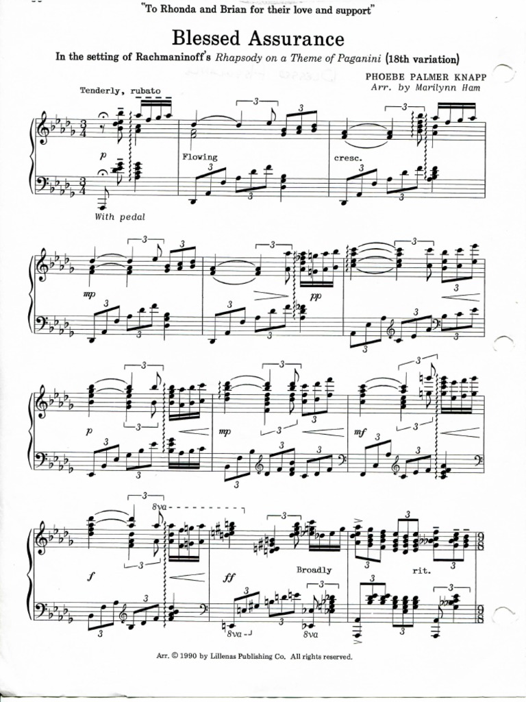 Blessed Assurance (In The Setting of Rachmaninoff's Rhapsody On A Theme ...