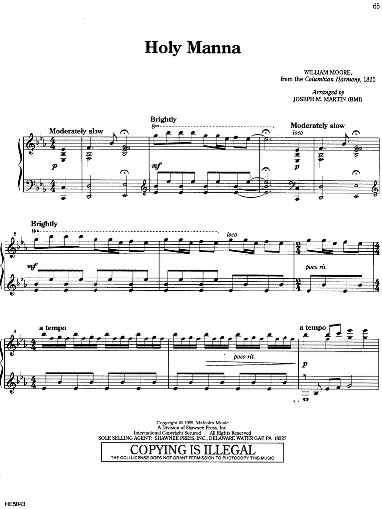 Holy Manna Arranged by Joseph M.martin | PDF | Intellectual Works ...