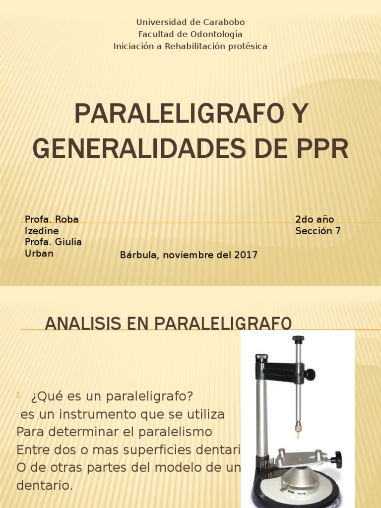 Partes y Usos del Paralelígrafo Dental | PDF | Dentadura postiza ...