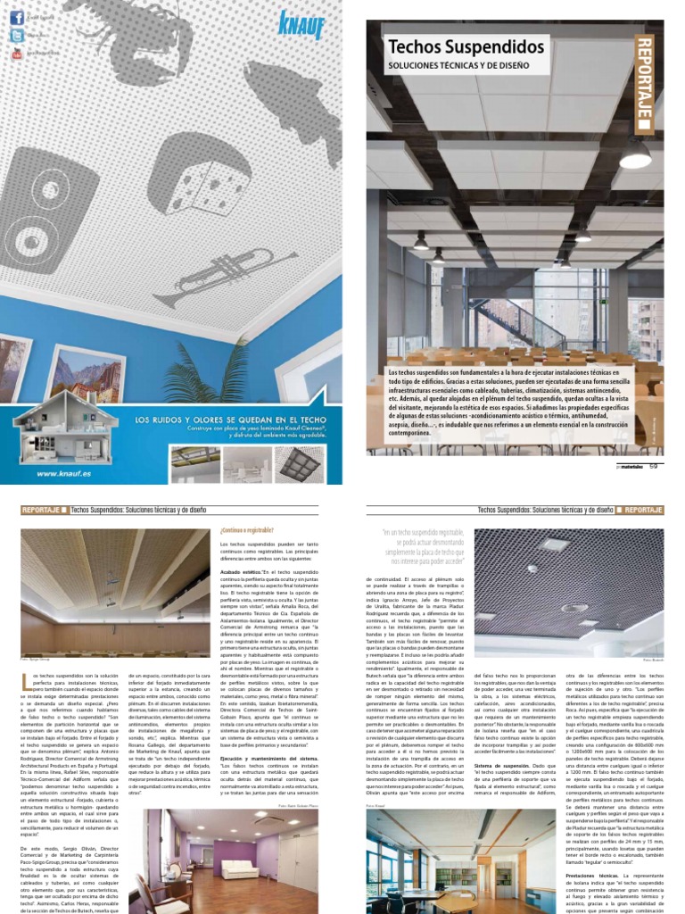 Techos Suspendidos PDF | PDF | Paneles de yeso | Aluminio