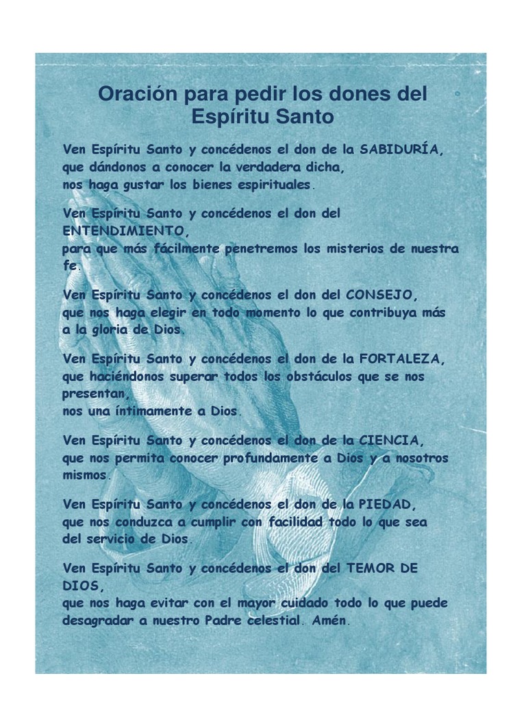 Oración para Pedir Los Dones Del Espíritu Santo | PDF