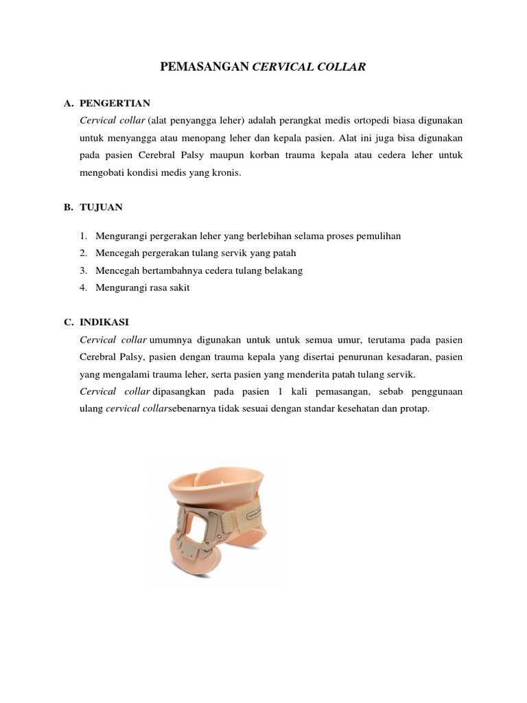 Pemasangan Cervical Collar | PDF