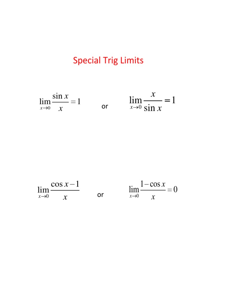 Special Trig Limits | PDF