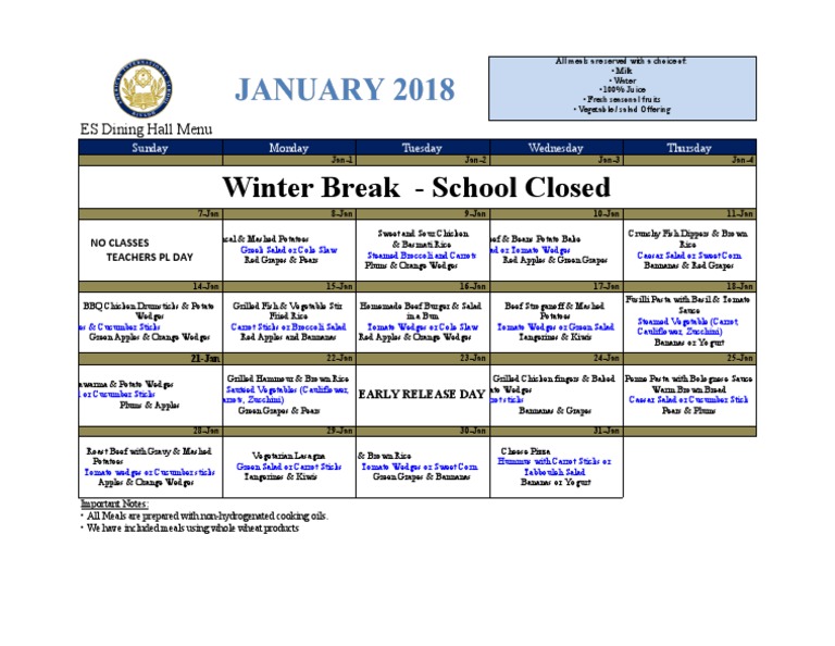 Weekly Dining Hall Menu Overview | PDF | Zucchini | Salad