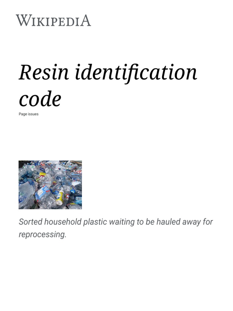 Resin Identification Code | Plastic | Polymers | Free 30-day Trial | Scribd