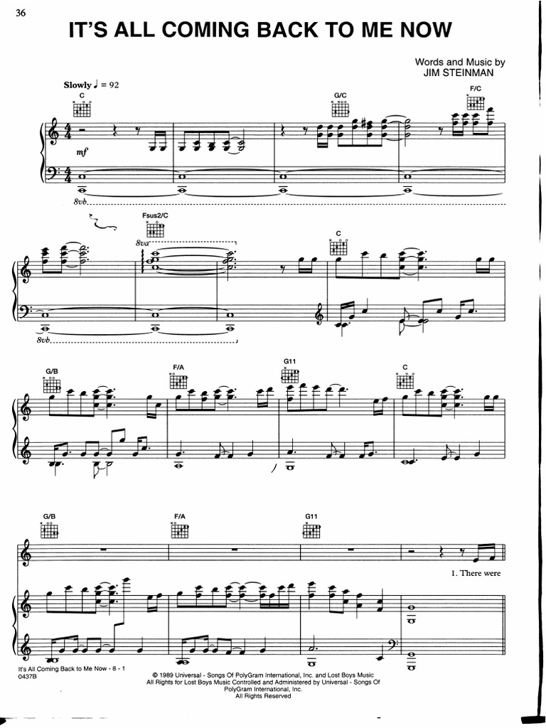 Celine Dion Its All Coming Back To Me Now | PDF