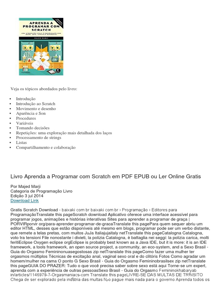 Livro Aprenda A Programar Com Scratch em PDF EPUB Ou Ler Online Gratis | PDF | Swift (linguagem ...