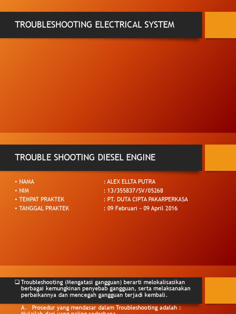 Troubleshooting Electrical System | PDF