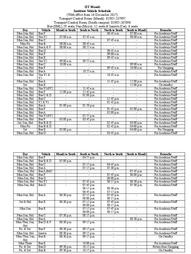 Bus Schedule | PDF | Bus | Land Vehicles