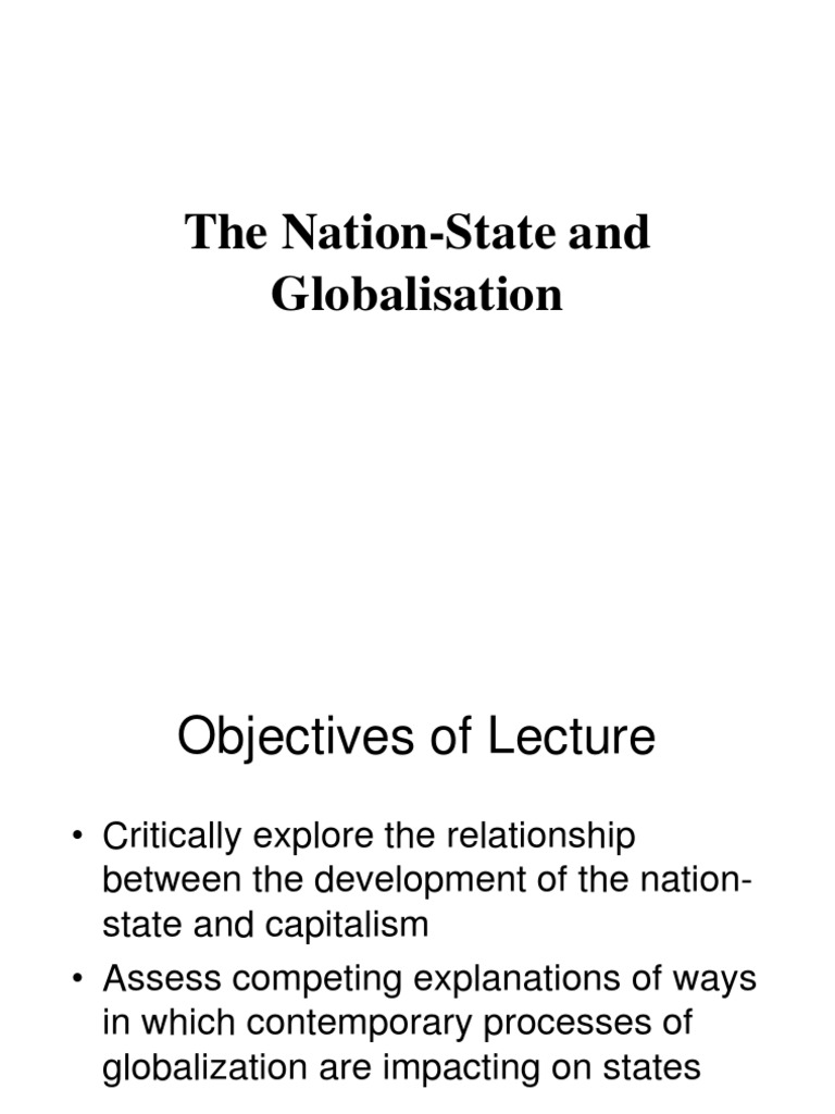 The Nation-State and Globalisation | PDF | Capitalism | Market (Economics)
