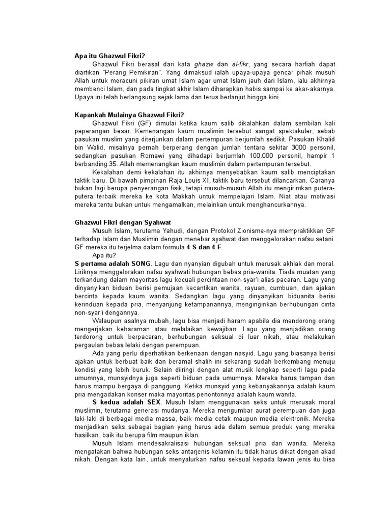 Apa Itu Ghazwul Fikri | PDF
