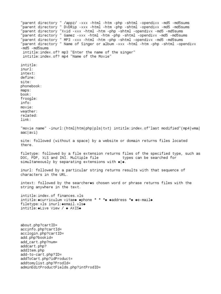 Google Dorking | PDF | File Format | Software