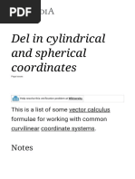 Del in Cylindrical and Spherical Coordinates - Wikipedia | PDF ...