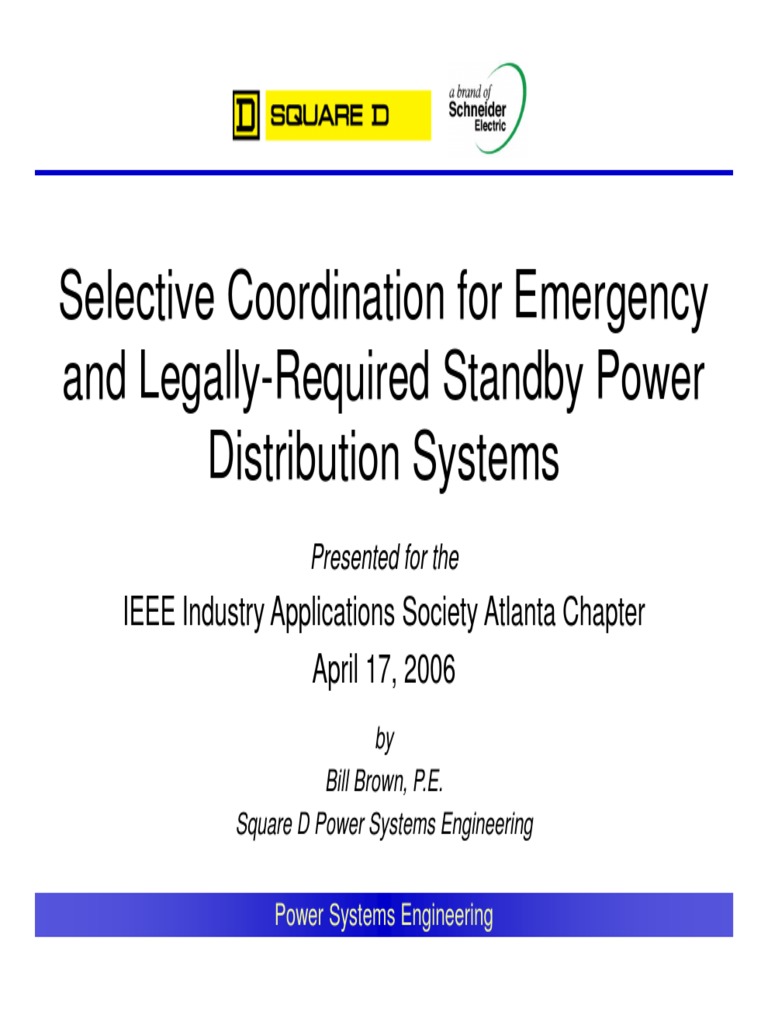 Selective Coordination | PDF | Fuse (Electrical) | Electric Power System