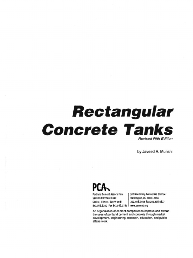 PCA Rectangular Concrete Tanks (Revised) | PDF