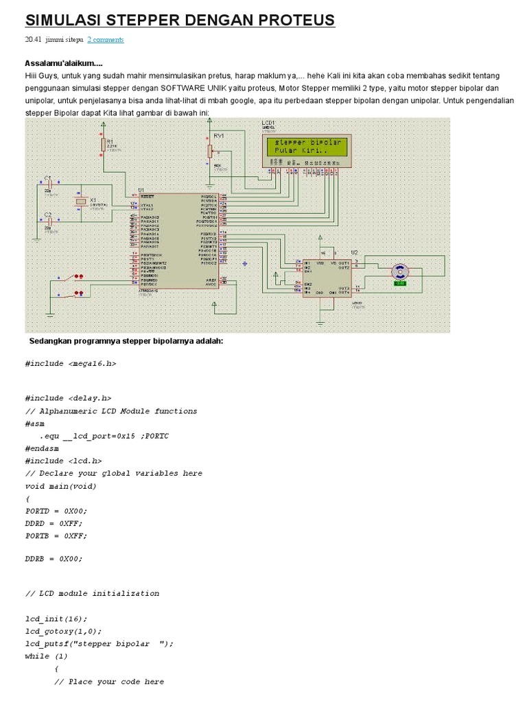 Simulasi Stepper Dengan Proteus | PDF | Komputer | Teknologi & Rekayasa