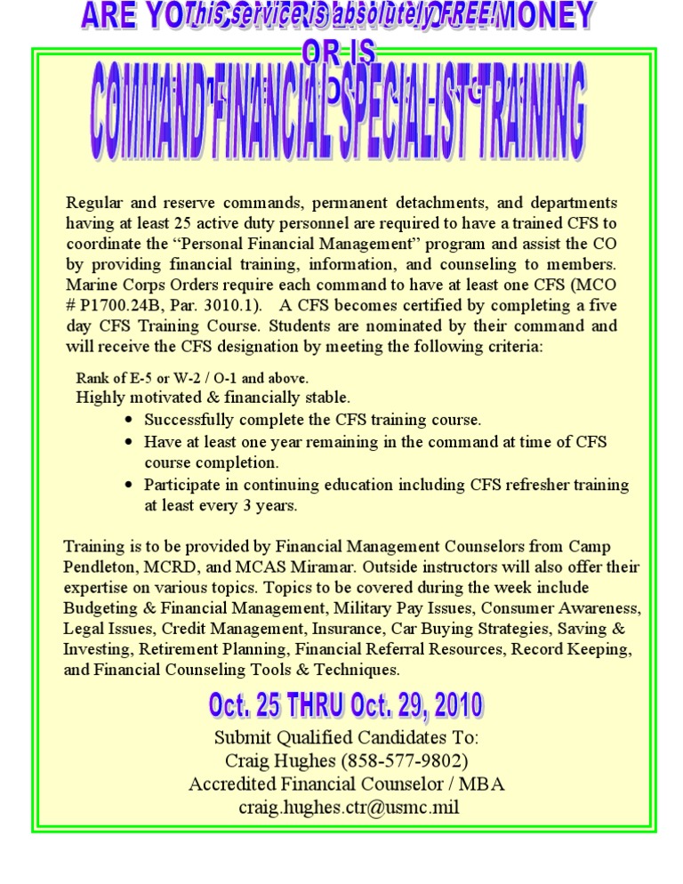 CFS Training for Marine Leaders | PDF | Finance & Money Management